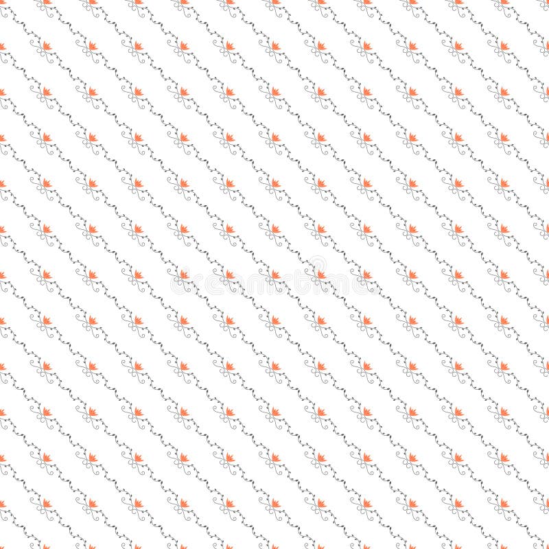 Abstract Pattern with Floral Motifs and Diagonal Repeating Layout Stock ...