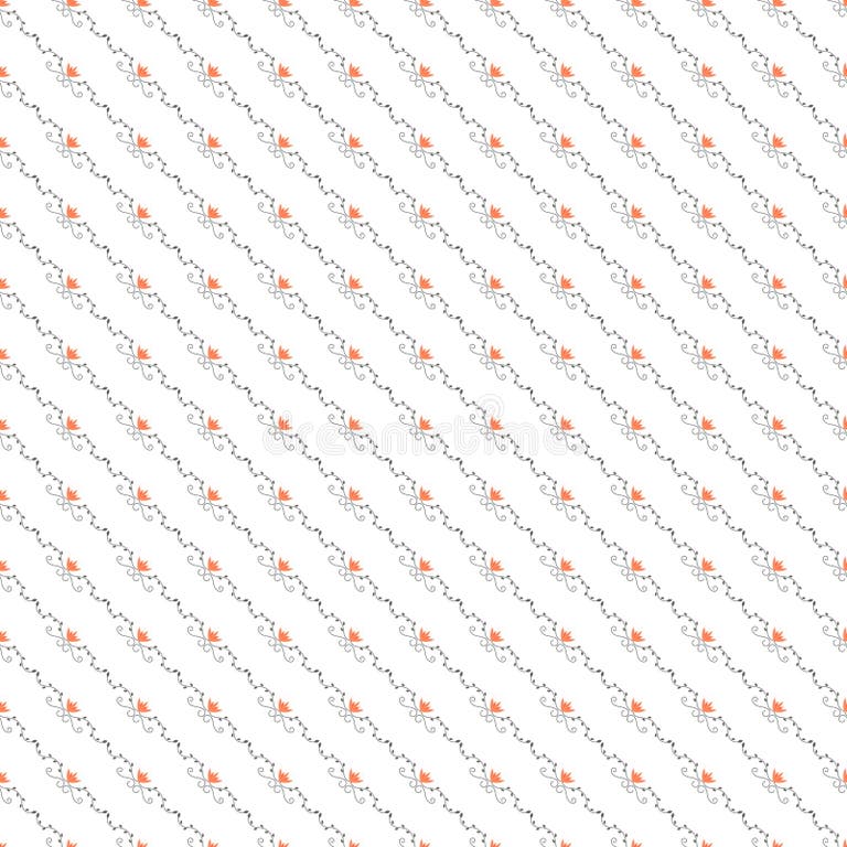 Abstract Pattern with Floral Motifs and Diagonal Repeating Layout Stock ...