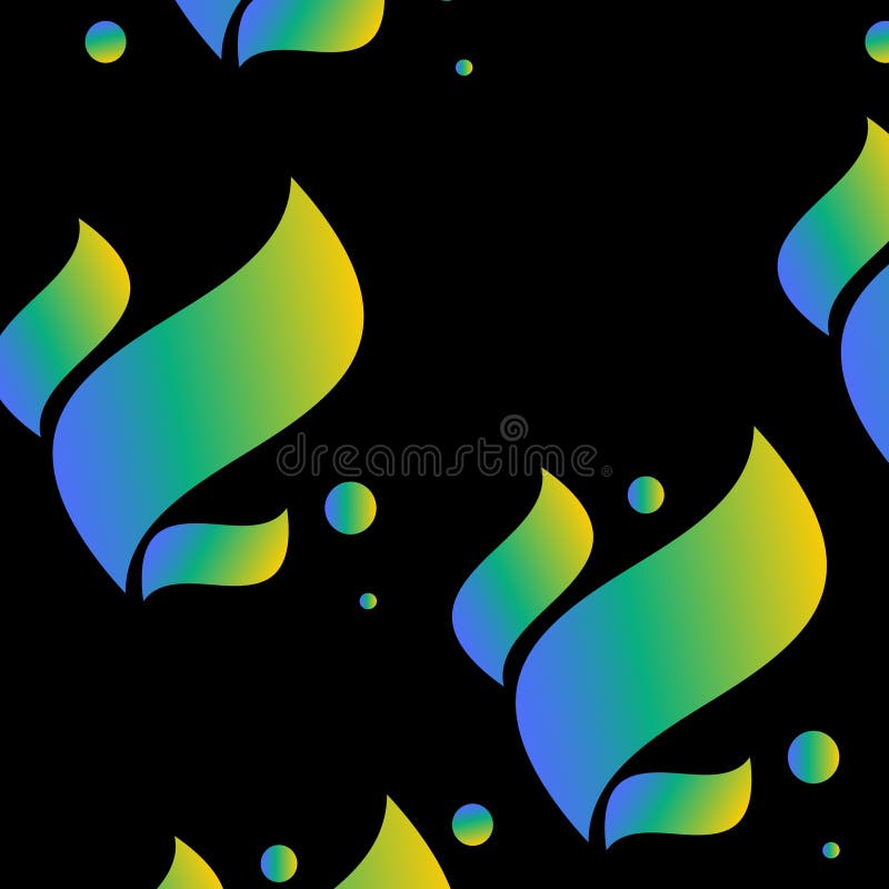 Abstract Pattern Floral Repeat Colorful on Black Background Stock ...