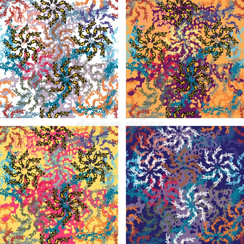 Abstract Pattern with Flowers - Four Patterns in this Pallet with ...
