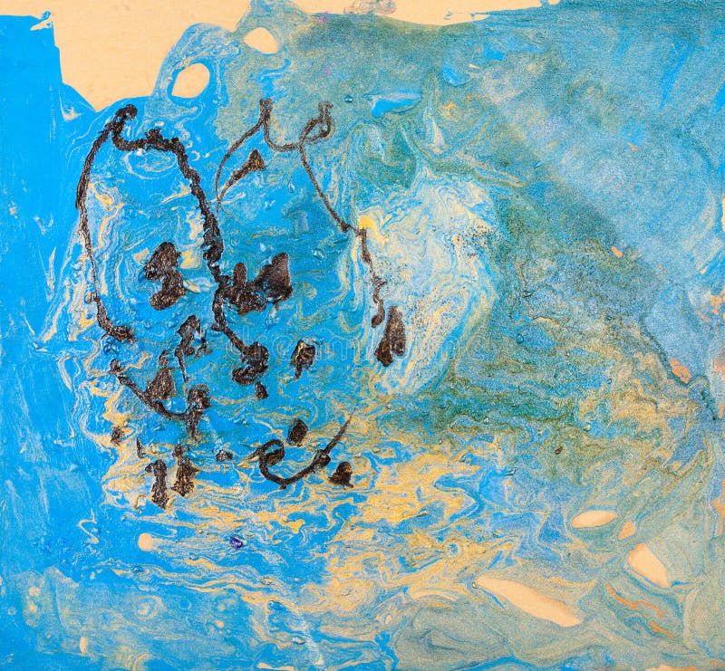 Abstract Pattern in Fluid Acrylic Technique Stock Photo - Image of ...