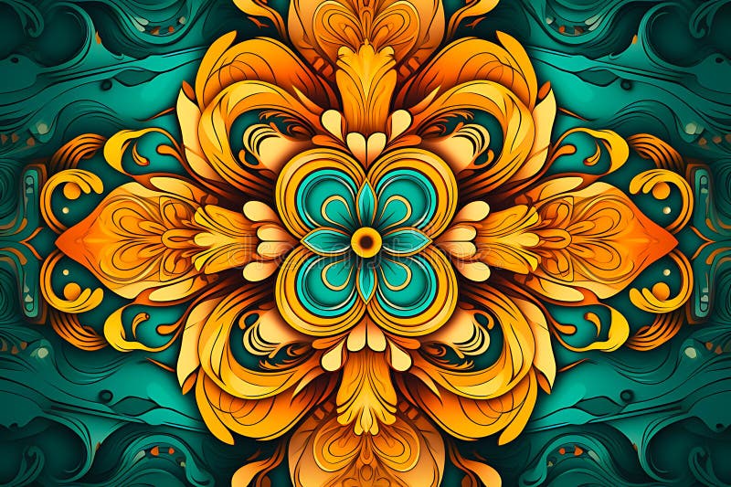 Abstract Pattern from Folk Art Indian Background Stock Illustration ...