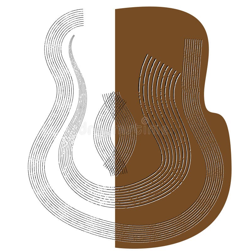Abstract Pattern in the Form of a Silhouette of a Guitar, Violin with ...