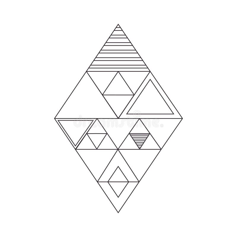 Abstract Pattern of Geometric Shapes in Line Art Â style Stock Vector ...