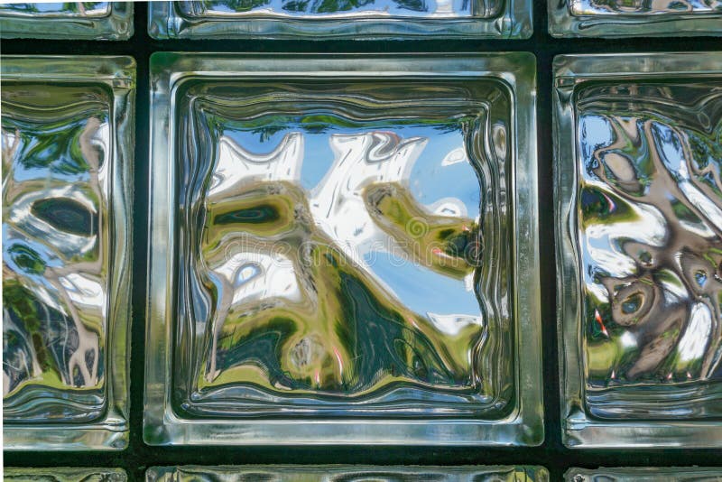 Abstract Pattern in a Glass Block Stock Image - Image of construction ...