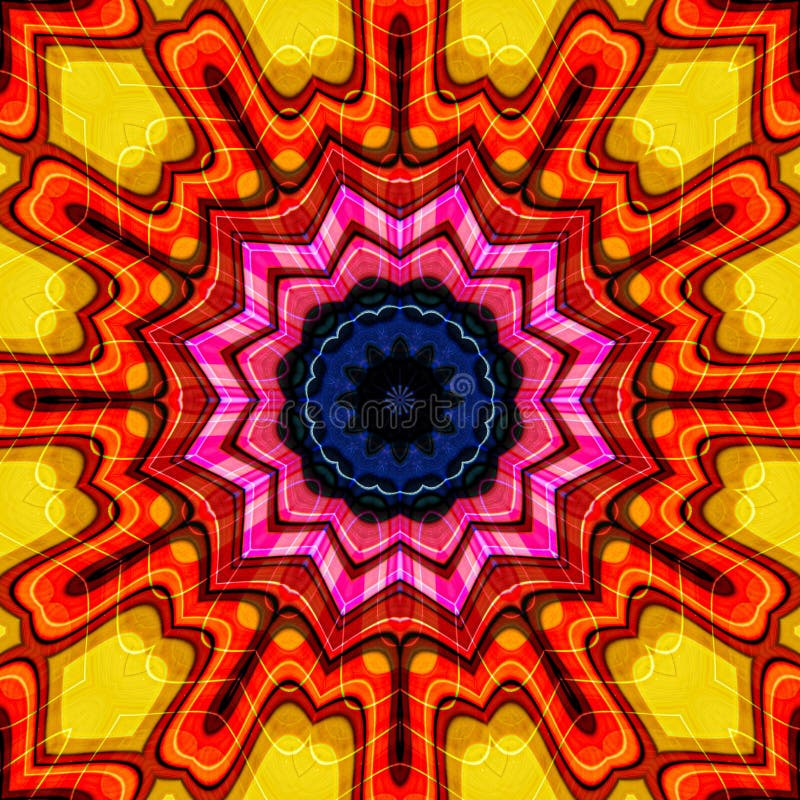 Abstract Pattern in Glowing Colors and Black Stock Illustration ...