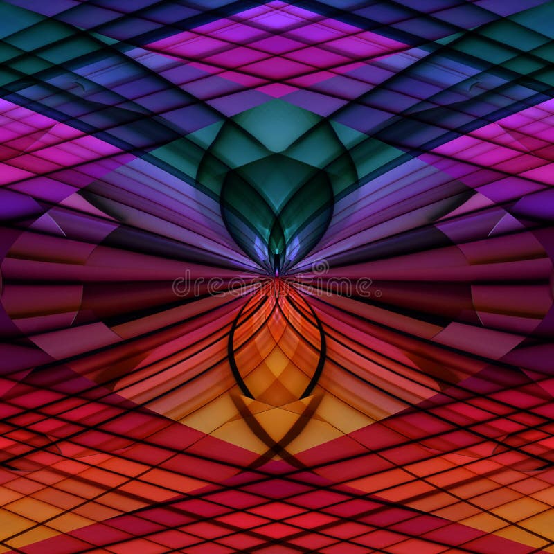 Abstract Pattern in Glowing Colors and Black Stock Illustration ...