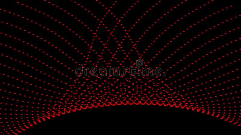 Curved Red Dot Wave on Black Background Stock Footage - Video of line, flow: 381264500
