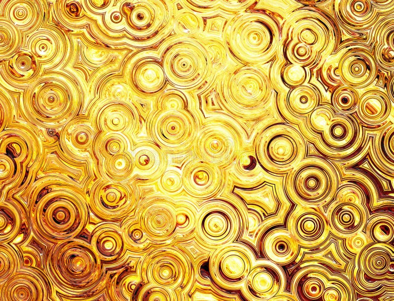 Abstract Pattern of Golden Symmetrical Ripple Circles Stock ...
