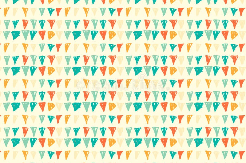 Abstract Pattern with Hand Drawn Scribble Colorful Triangles. Stock ...
