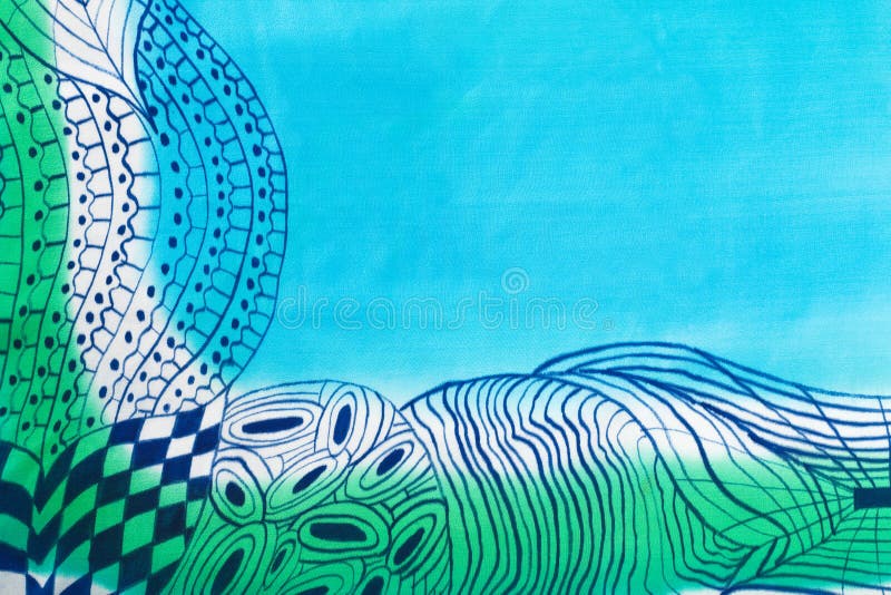 Abstract Pattern on Handmade Silk Batik Stock Illustration ...