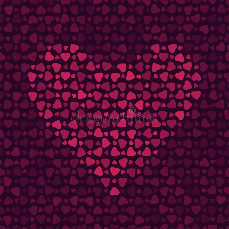 Abstract Pattern with Hearts on Dark Background Stock Vector ...