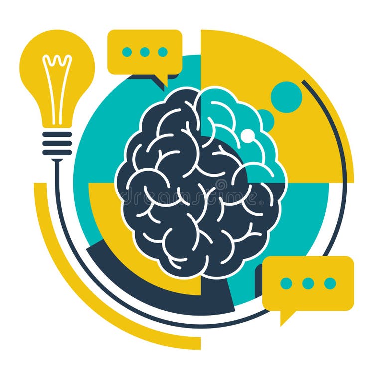 Abstract Pattern with Human Brain and Lightbulb Stock Vector ...