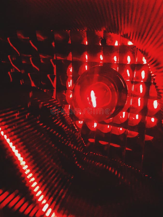 Abstract Pattern Inside Red Light Bulb and Reflecting Mirror Stock ...