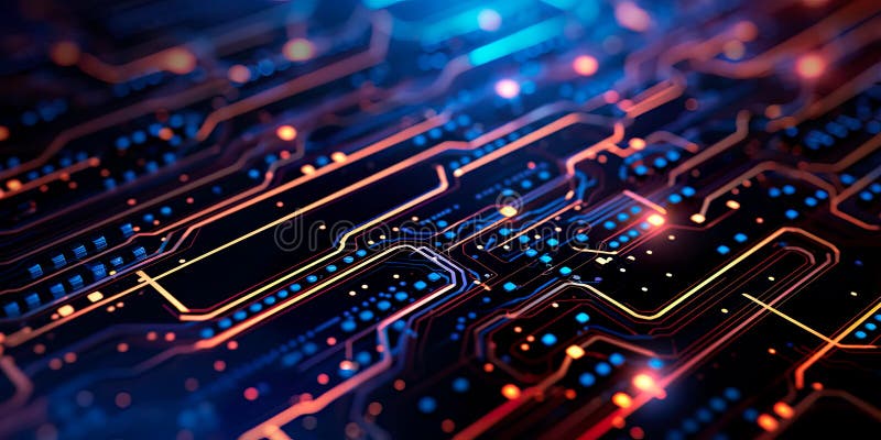 Abstract Pattern Inspired By Futuristic Circuitry Using Lines And Nodes To Create A Tech