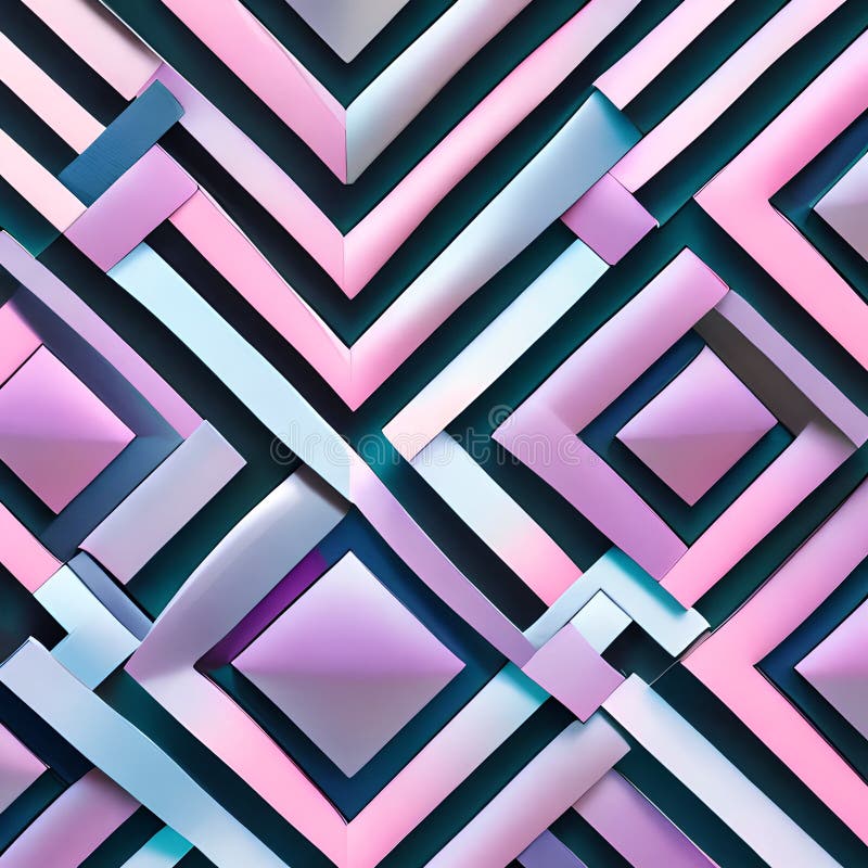 An Abstract Pattern of Interlocking Diamonds in Shades of Pink and ...