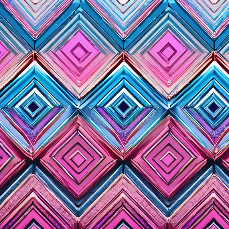An Abstract Pattern of Interlocking Diamonds in Shades of Pink and ...