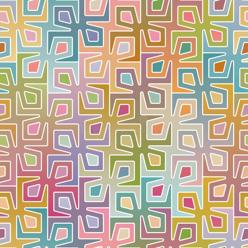 Abstract Pattern with Interlocking Geometric Shapes in Different Pastel ...