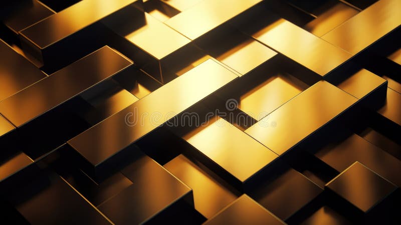 An Abstract Pattern of Interlocking Golden Geometric Shapes with a Play ...
