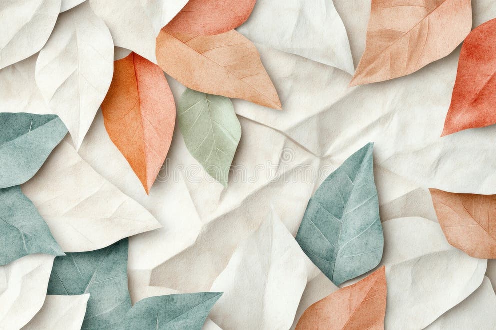 Abstract Pattern of Interlocking Leaves in Earth Tones for Elegant ...