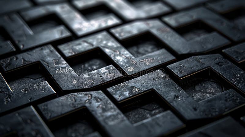 Abstract Pattern of Interlocking Metal Squares with a Textured Surface ...