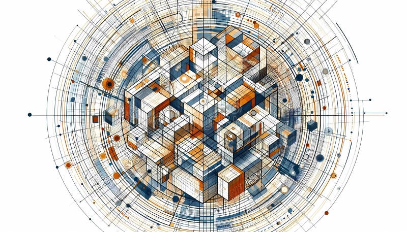 An Abstract Pattern with Intersecting Geometric Shapes Stock ...