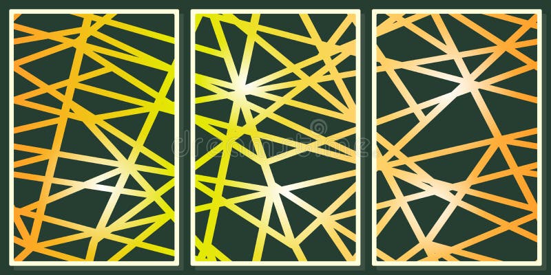 Abstract Pattern Intersecting Straight Lines, - Wall Art Vector Set ...