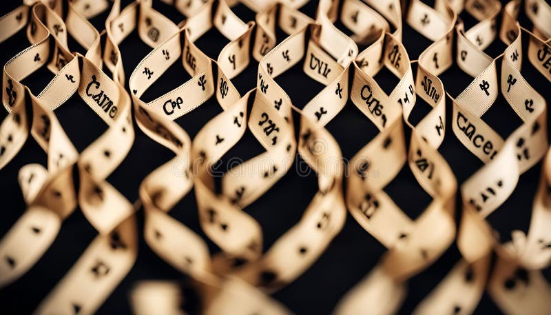 Abstract Pattern of Interwoven Ribbons with Text Stock Illustration ...