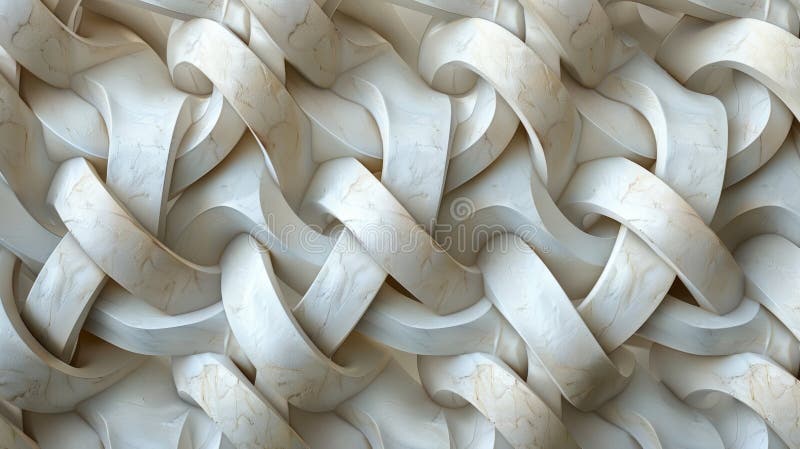 Abstract Pattern of Interwoven White Ribbons Creating a Textured ...
