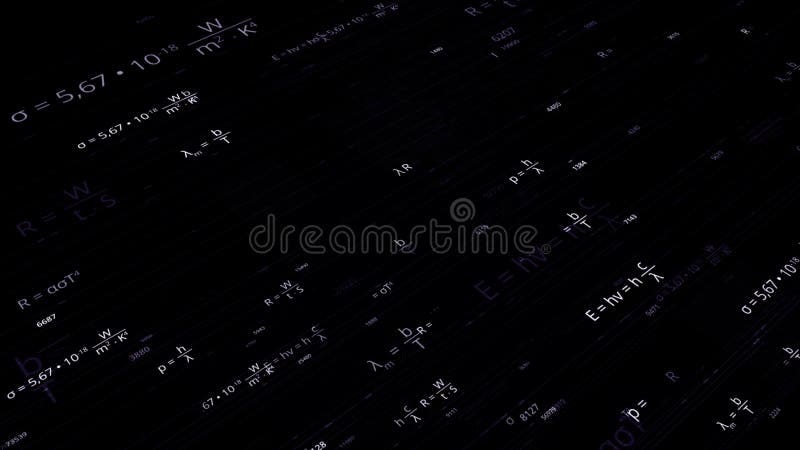 Abstract Pattern with a Large Number of Formulas on a Dark Background ...