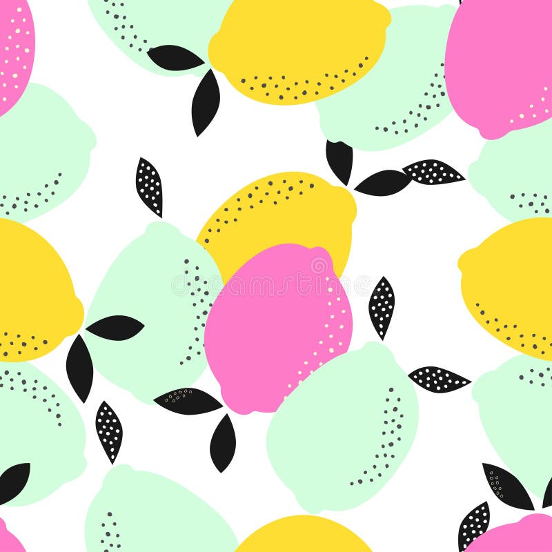 Abstract Pattern with Lemons Stock Vector - Illustration of lemon ...