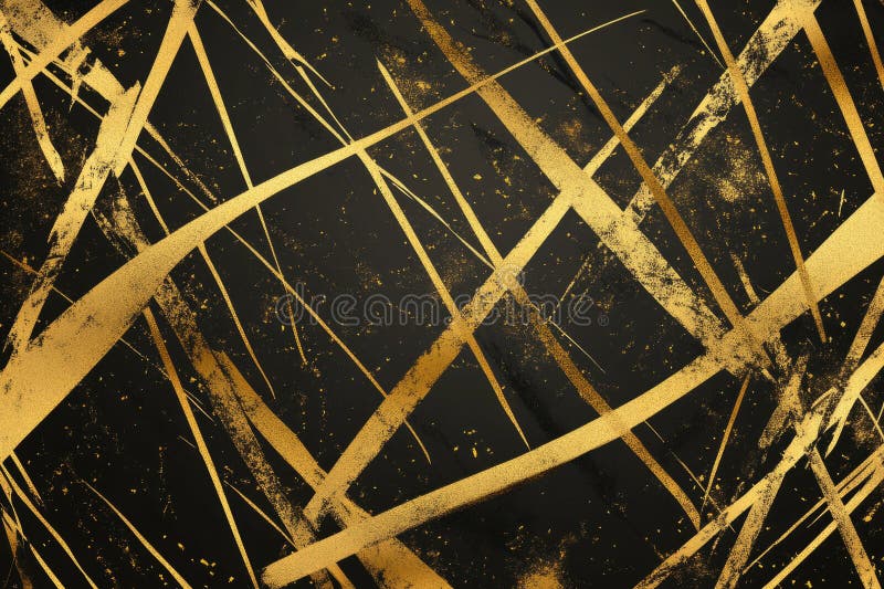Abstract Pattern Made from Gold Dust Scattered Over a Sleek Metallic ...