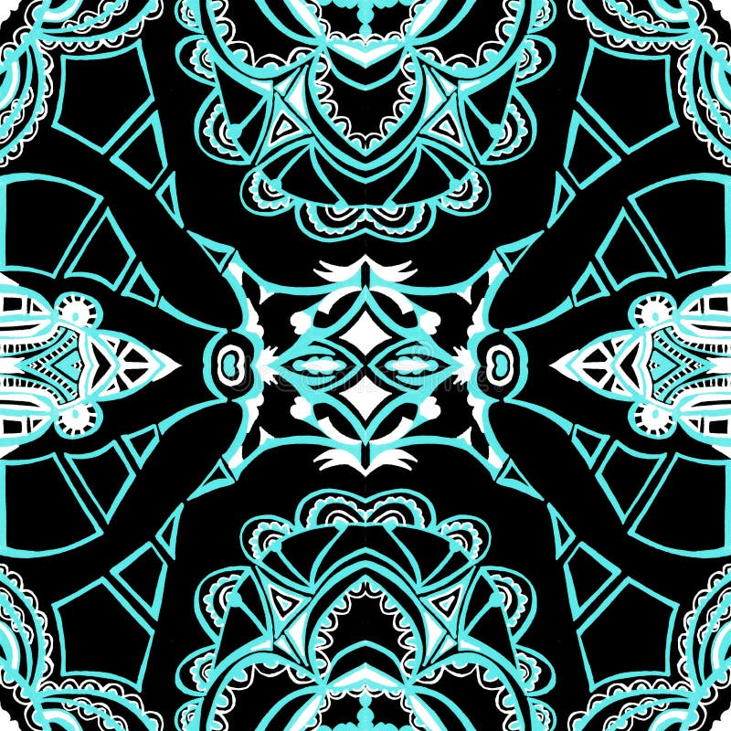 Abstract Pattern Made with Unique Drawings Stock Illustration ...