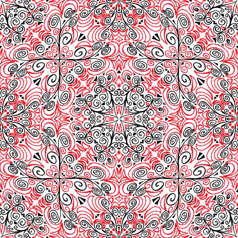 Abstract Pattern Made with Unique Drawings Stock Illustration ...