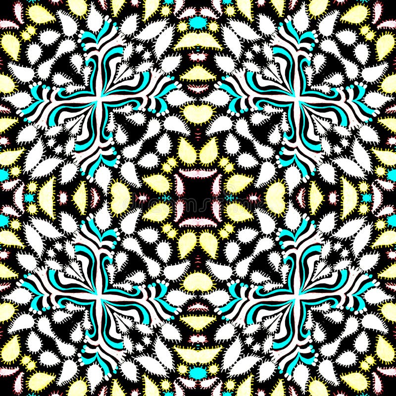 Abstract Pattern Made with Unique Drawings Stock Illustration ...