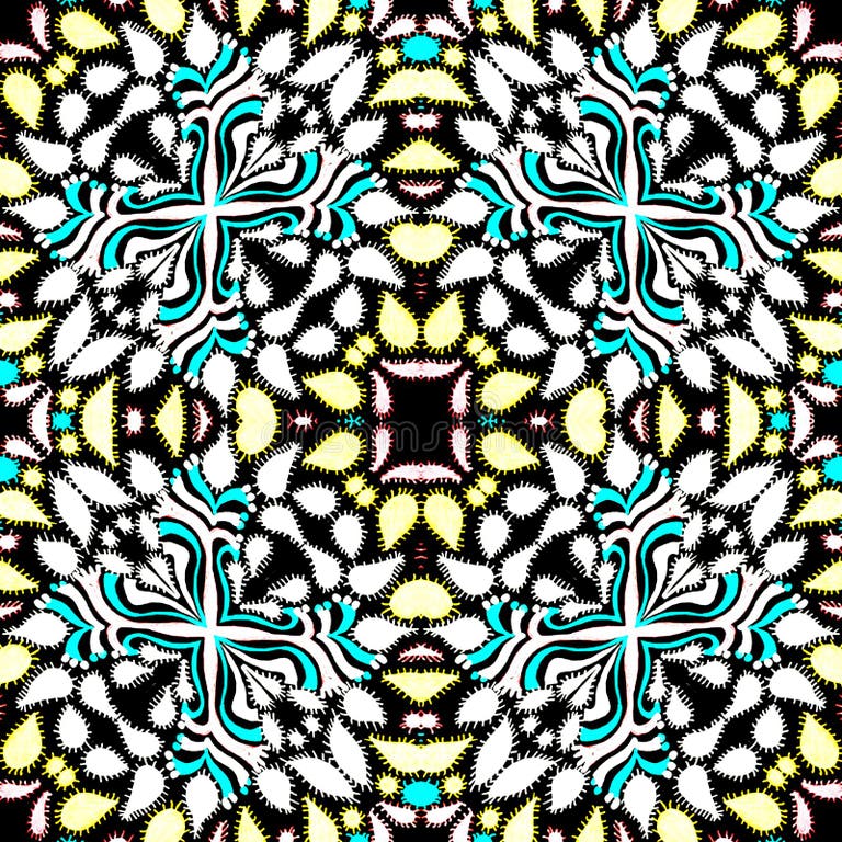 Abstract Pattern Made with Unique Drawings Stock Illustration ...