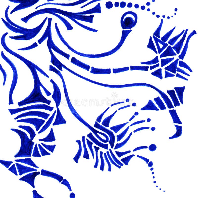 Abstract Pattern Made with Unique Drawings Stock Illustration ...