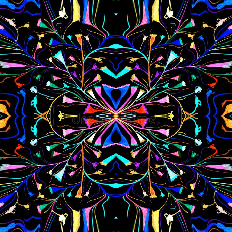 Abstract Pattern Made with Unique Drawings Stock Illustration ...