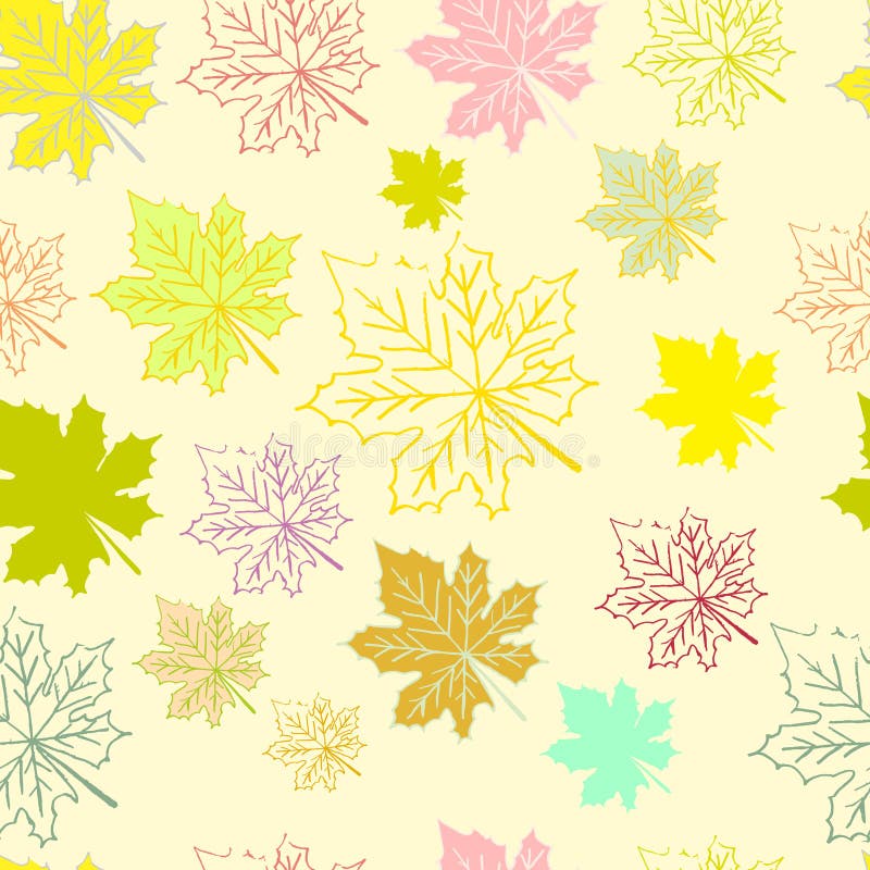 Abstract Pattern with Maple Leaves Stock Vector - Illustration of ...