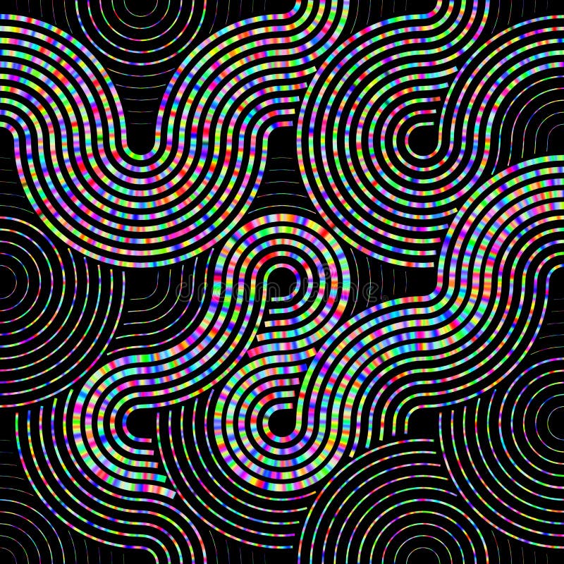 An Abstract Pattern of Multi-colored Concentric Circles that Creates a ...