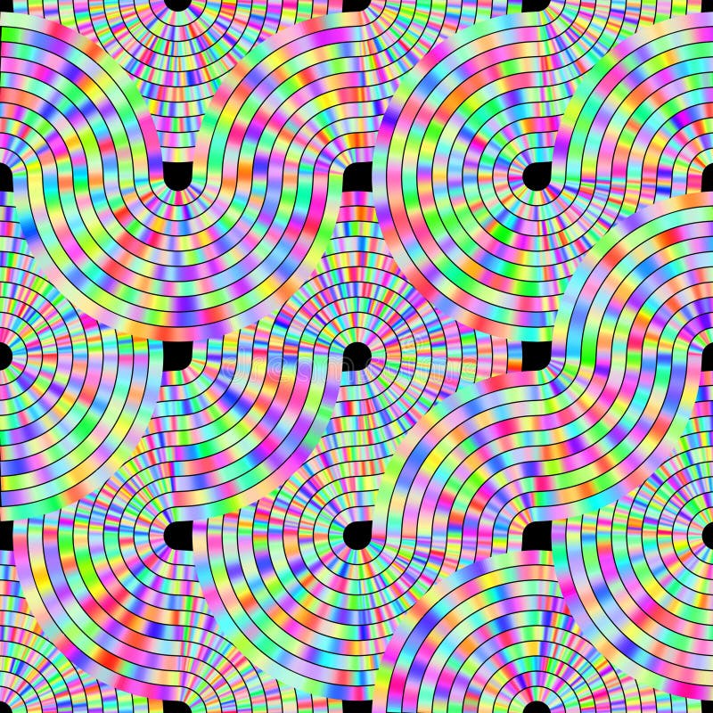 An Abstract Pattern of Multi-colored Concentric Circles that Creates a ...