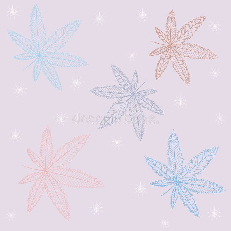 Pattern with Hemp Leaves on a Pink Background Stock Vector ...
