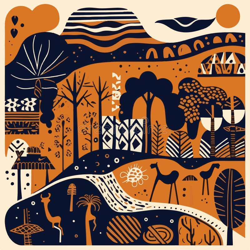 Abstract Pattern in Native African Style. Vector Illustration Stock ...