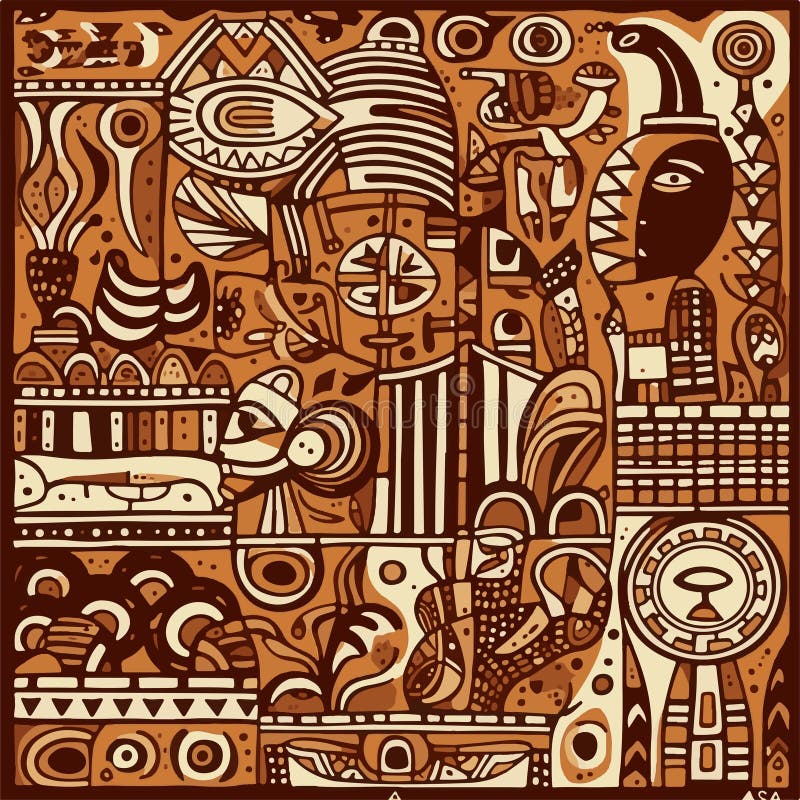Abstract Pattern in Native African Style. Vector Illustration Stock ...