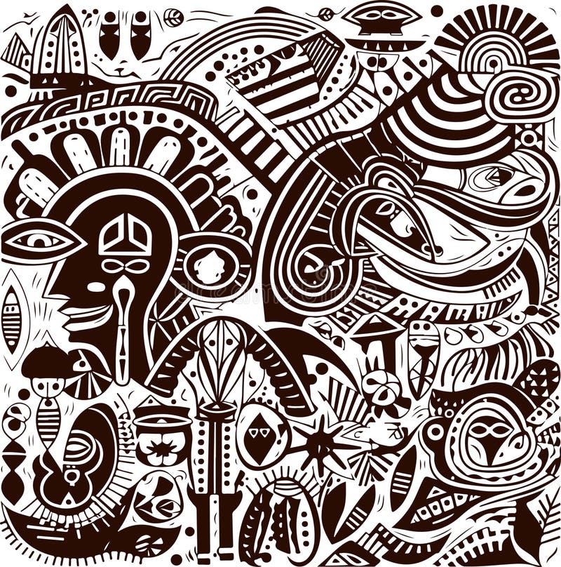 Abstract Pattern in Native African Style. Vector Illustration Stock ...