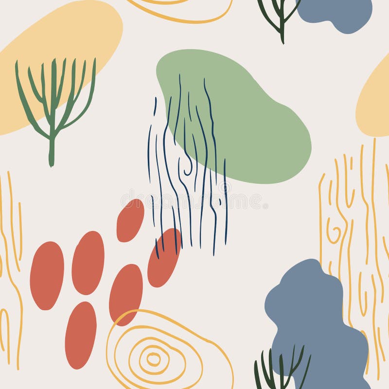 Abstract Pattern with Organic Shapes, Plants, Nature Texture. Organic ...