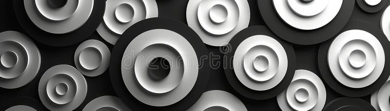 Abstract Pattern of Overlapping Circles in Black and White Stock ...