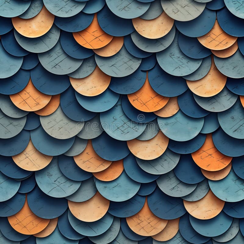 Abstract Pattern of Overlapping Circles in Blue, Orange Tones. Design ...