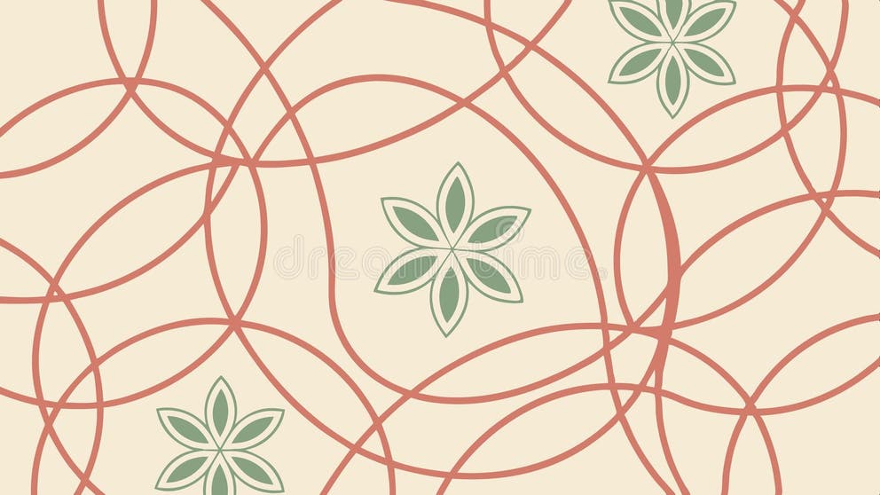 Abstract Pattern of Overlapping Circles and Floral Elements Vector Design Generative AI Stock ...
