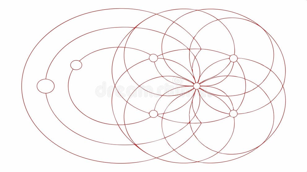 Abstract Pattern of Overlapping and Intersecting Circular Shapes Vector Design Generative AI ...